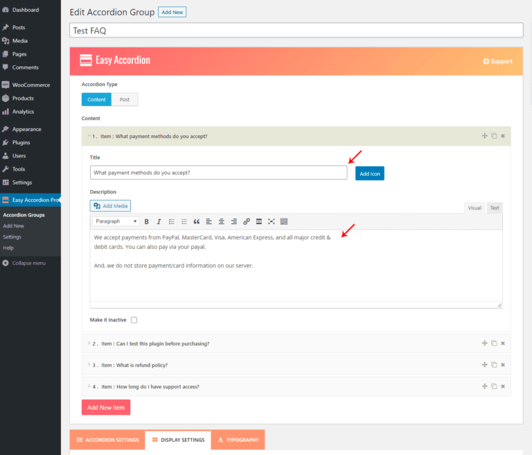 How to FAQ Tab in Product Page with WooCommerce FAQ Plugin