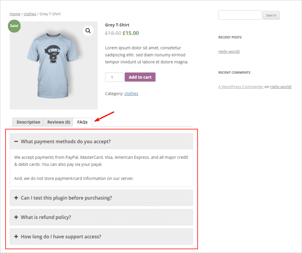 How to FAQ Tab in Product Page with WooCommerce FAQ Plugin